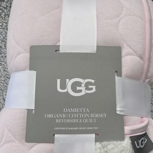 UGG | Bedding | Ugg Baby Quilt Organic Cotton Jersey Sherpa Pink Hearts ...